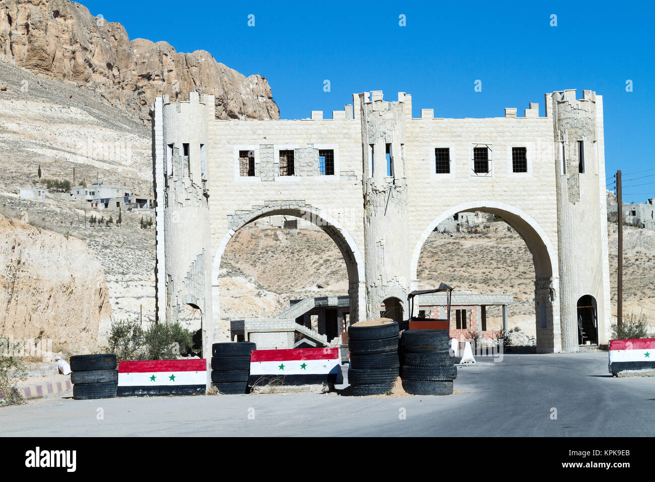 Syrian Army checkpoint Christian town of Maaloula, Syria Stock Photo ...