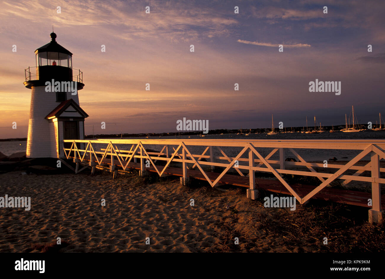 Usa Massachusetts Nantucket Island Brant Point Lighthouse Stock
