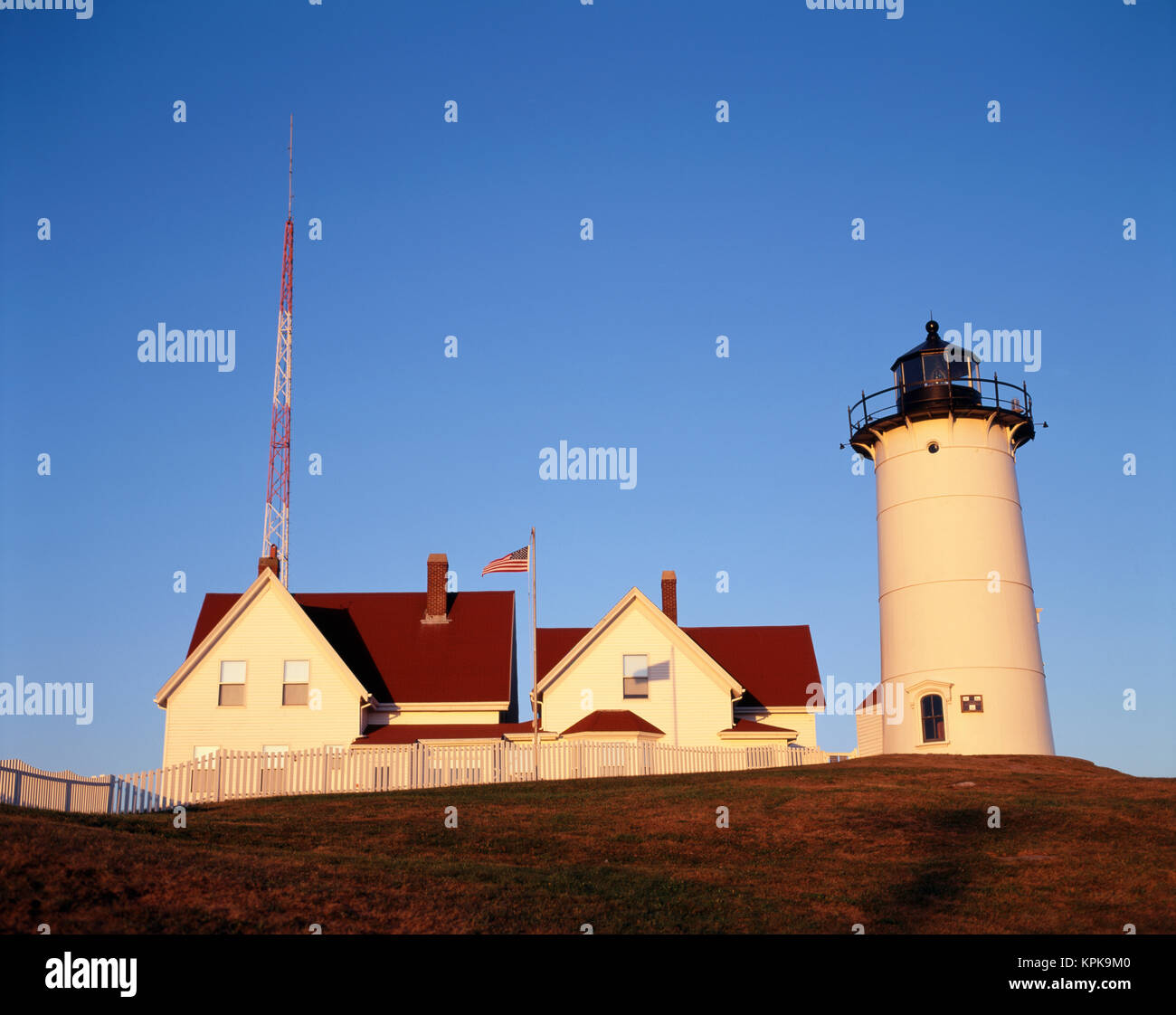 USA, Massachusetts, Cape Cod, Woods Hole, Nobska Light, Lighthouse ...