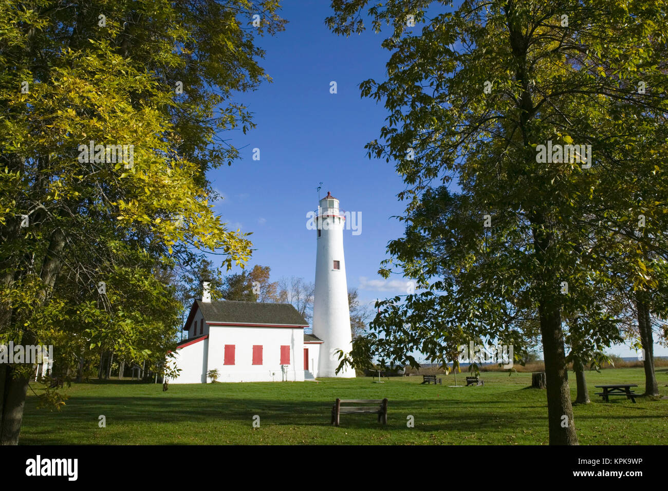 Sturgeon point lighthouse lake huron hi-res stock photography and ...
