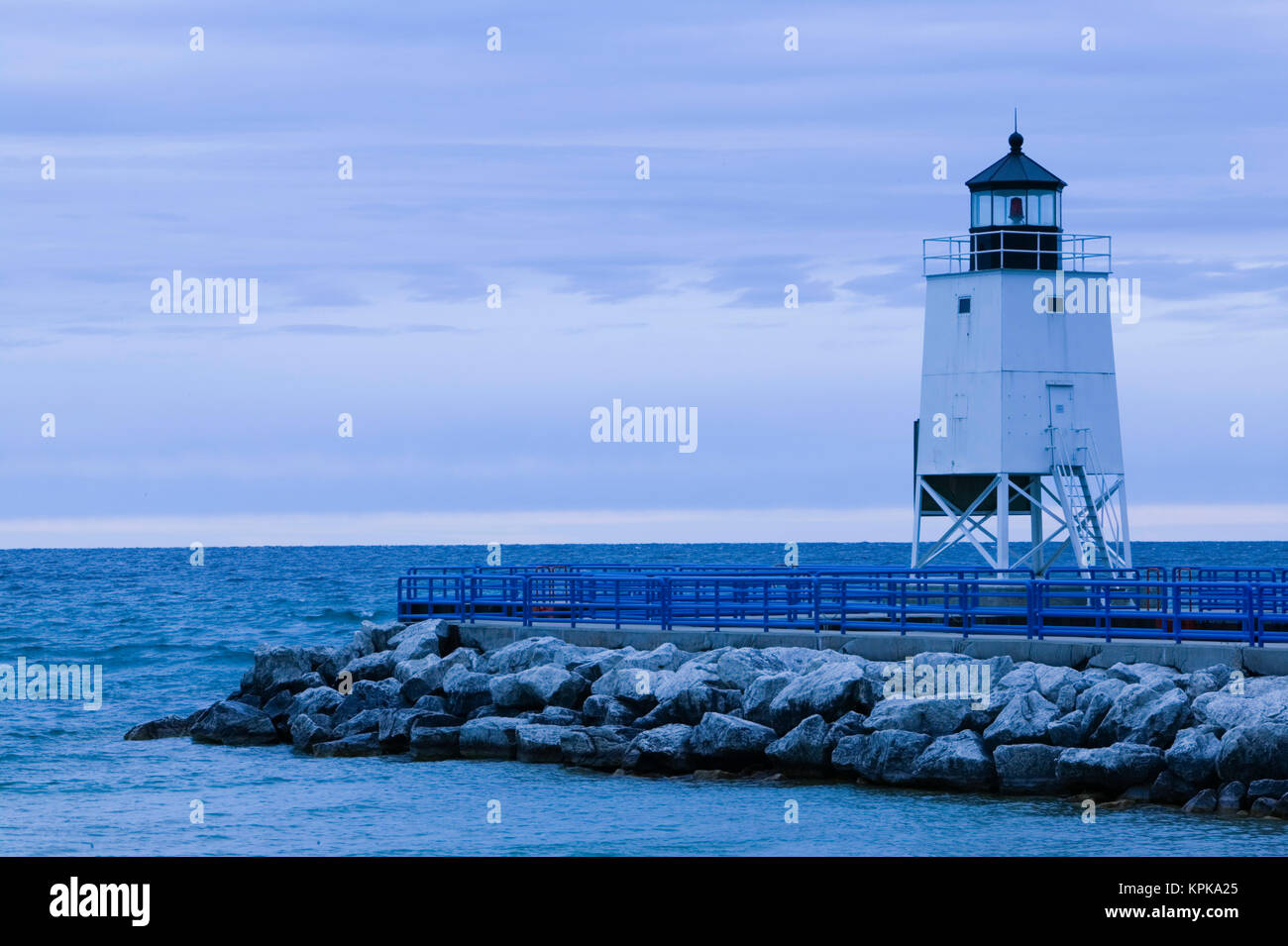 USA, Michigan, Lake Michigan Shore, Charlevoix: Charlevoix Lighthouse ...