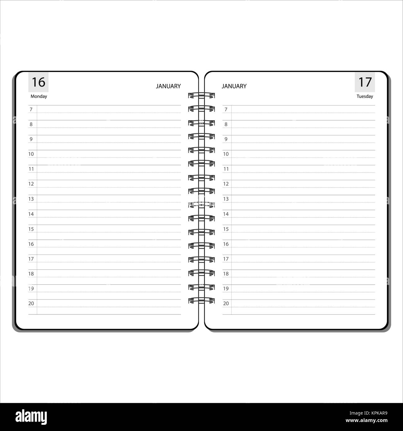 Vector illustration open diary, planner or notebook in flat style ... Vector illustration open diary, planner or notebook in flat style ...