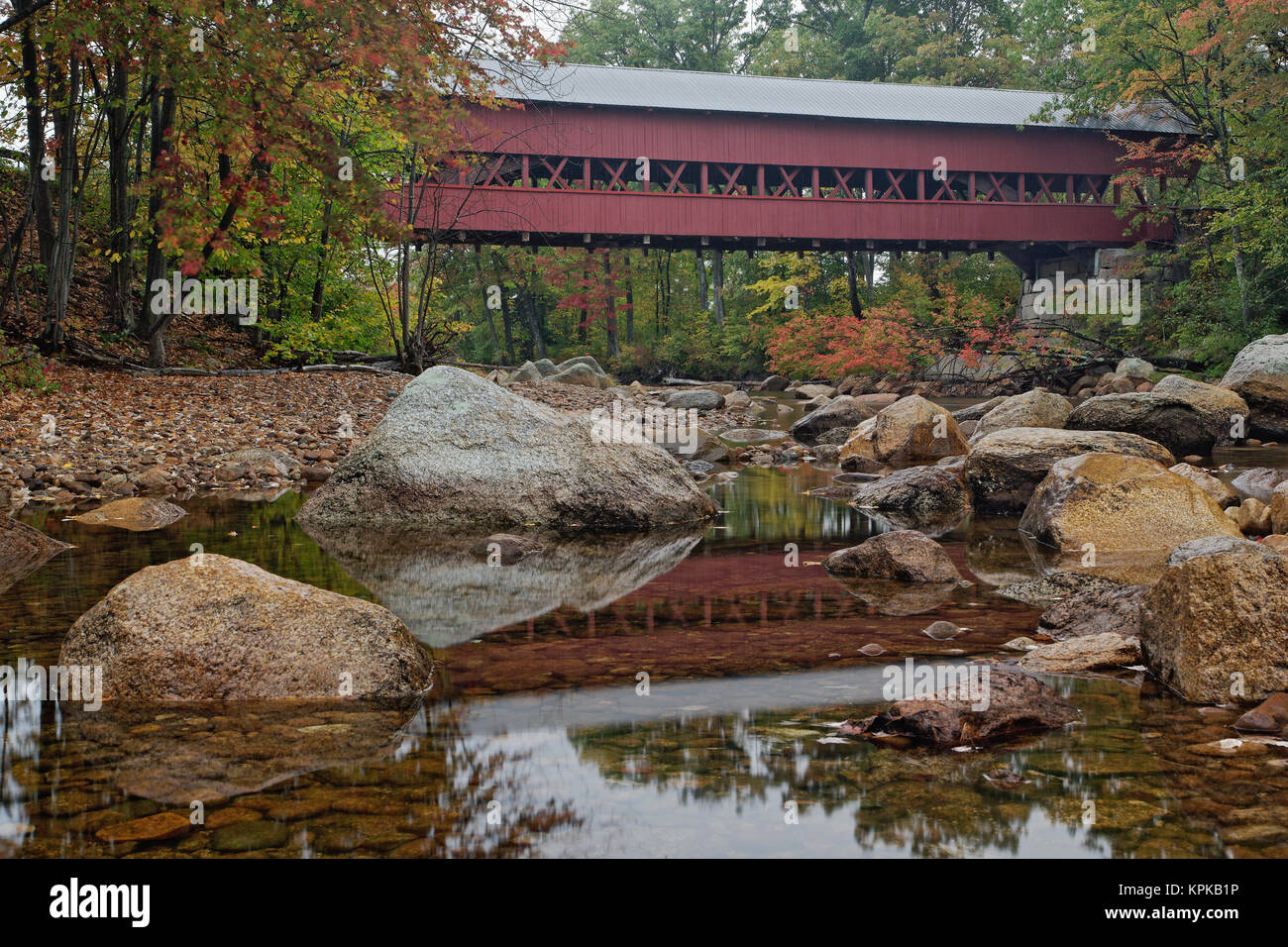 Albany Bridge, just off the Kancamagus Highway, located in White ...