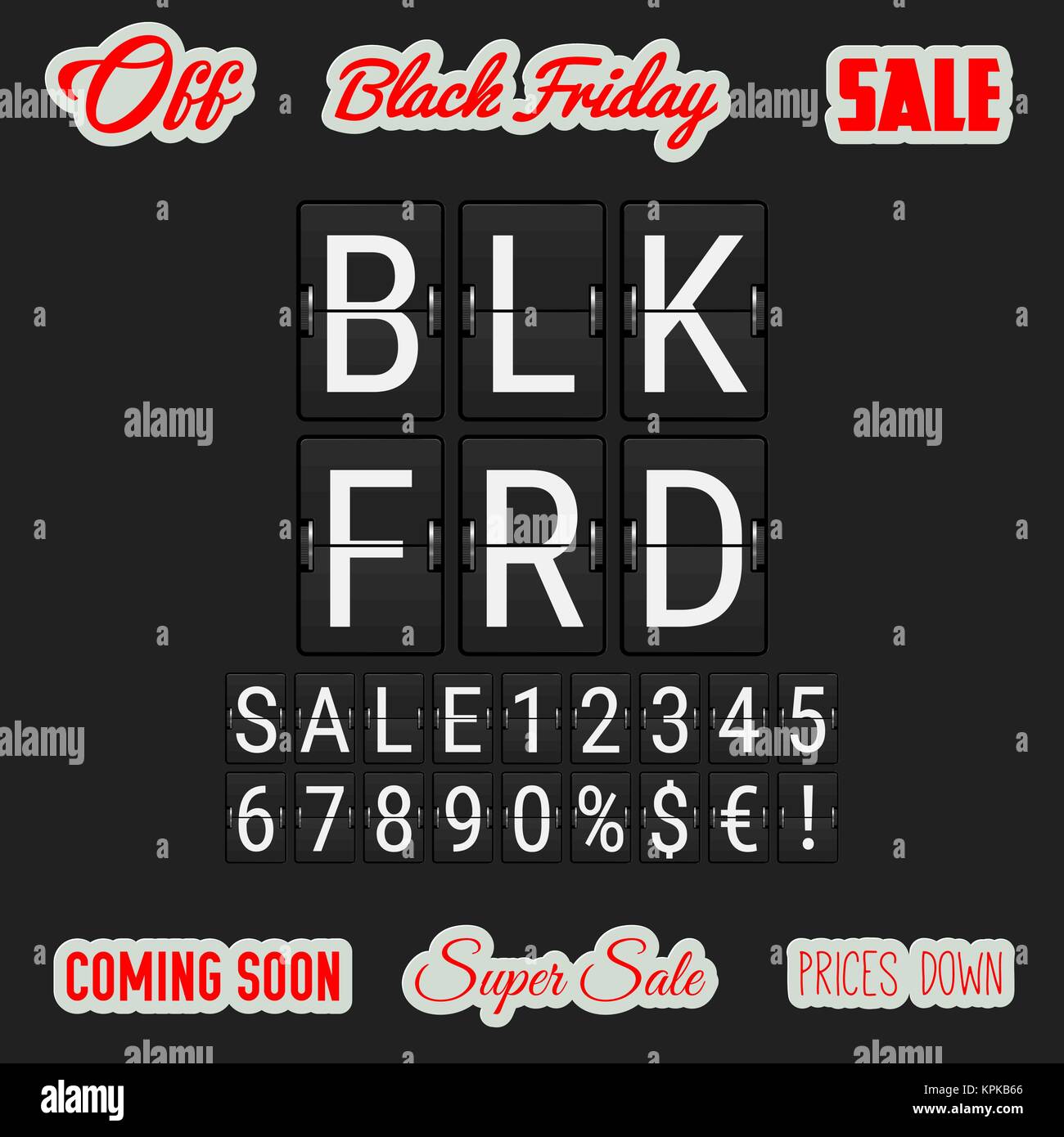 Black Friday Coming Soon. Analog Flip Clock Letters, Numbers and Signs ...