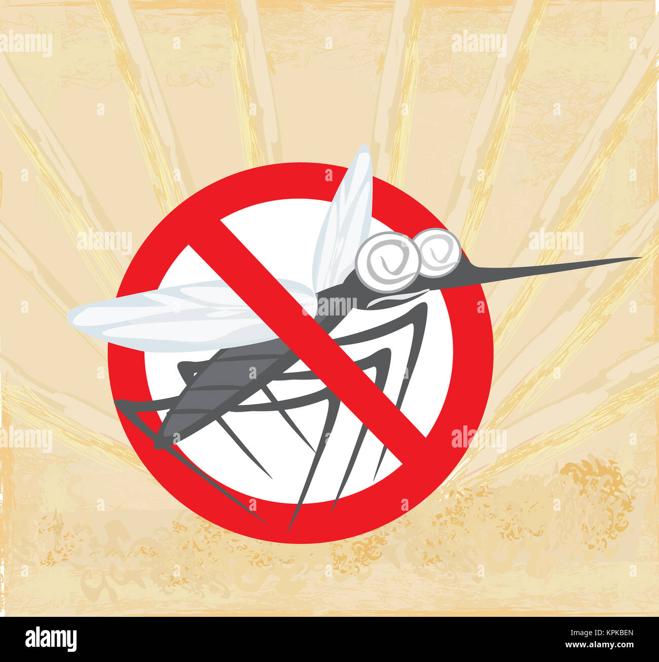 anti mosquito sign with a funny cartoon mosquito Stock Photo - Alamy
