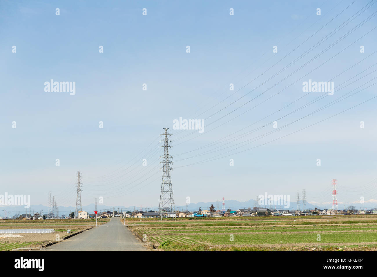 Power tower in countryside Stock Photo - Alamy
