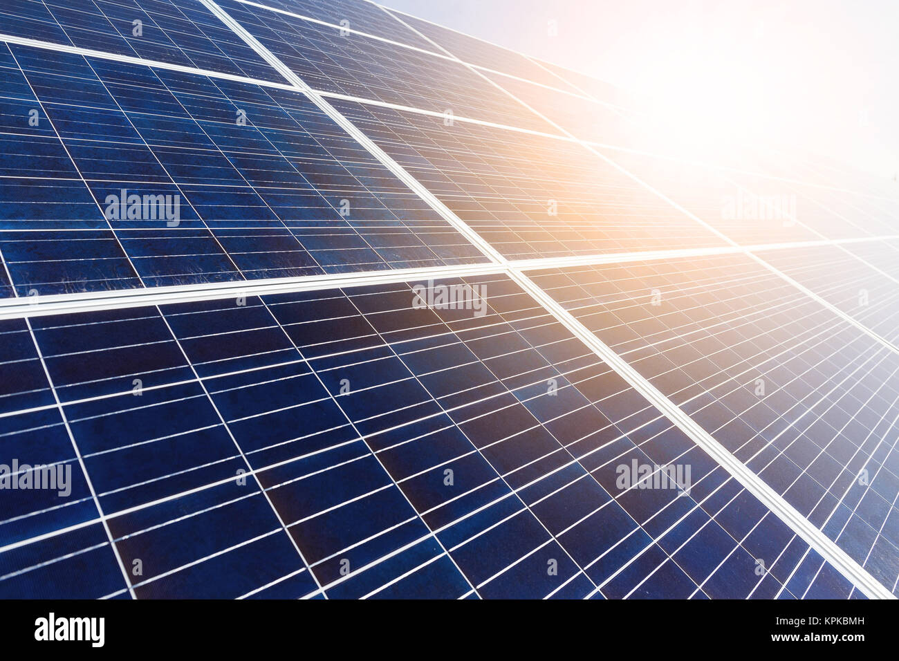 Solar panel with sun beam Stock Photo - Alamy