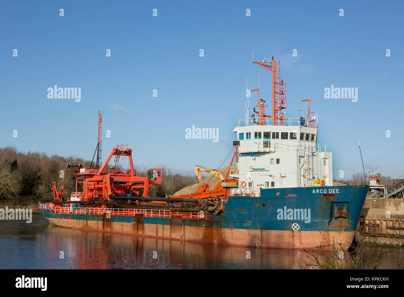 Arco Dee dredger in the upper reaches of Langstone harbour in Hampshire ...