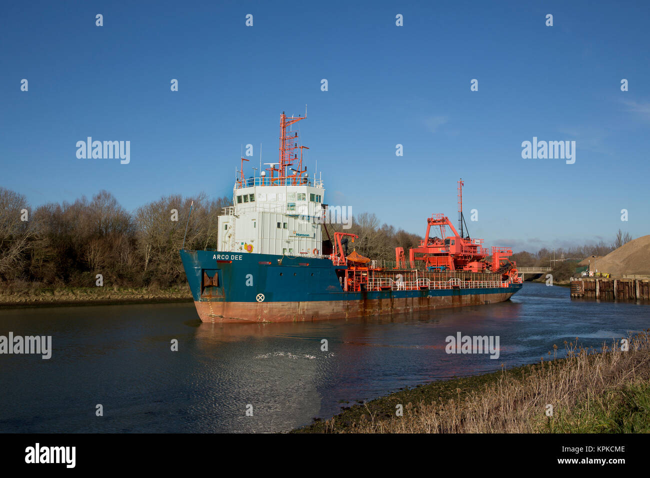 Arco Dee dredger in the upper reaches of Langstone harbour in Hampshire ...
