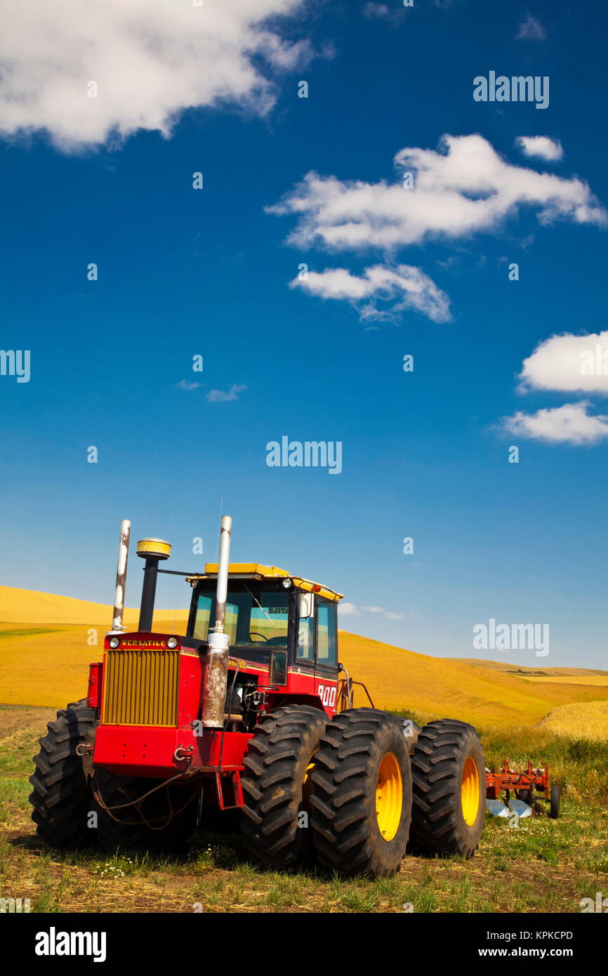 North America. Washington. Palouse Country. Tractor with Plow in Field ...