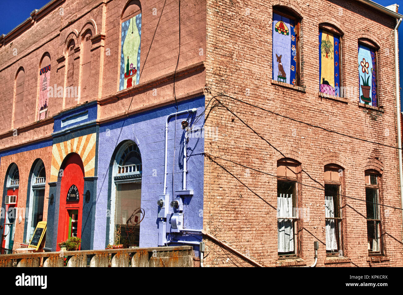 USA. Washington. Palouse. Town of Palouse with Colorful Buildings Stock ...