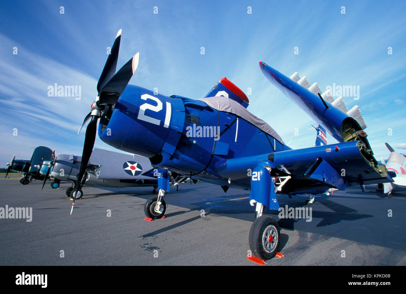 North America, USA, Washington, Seattle. WWII era fighter planes on ...