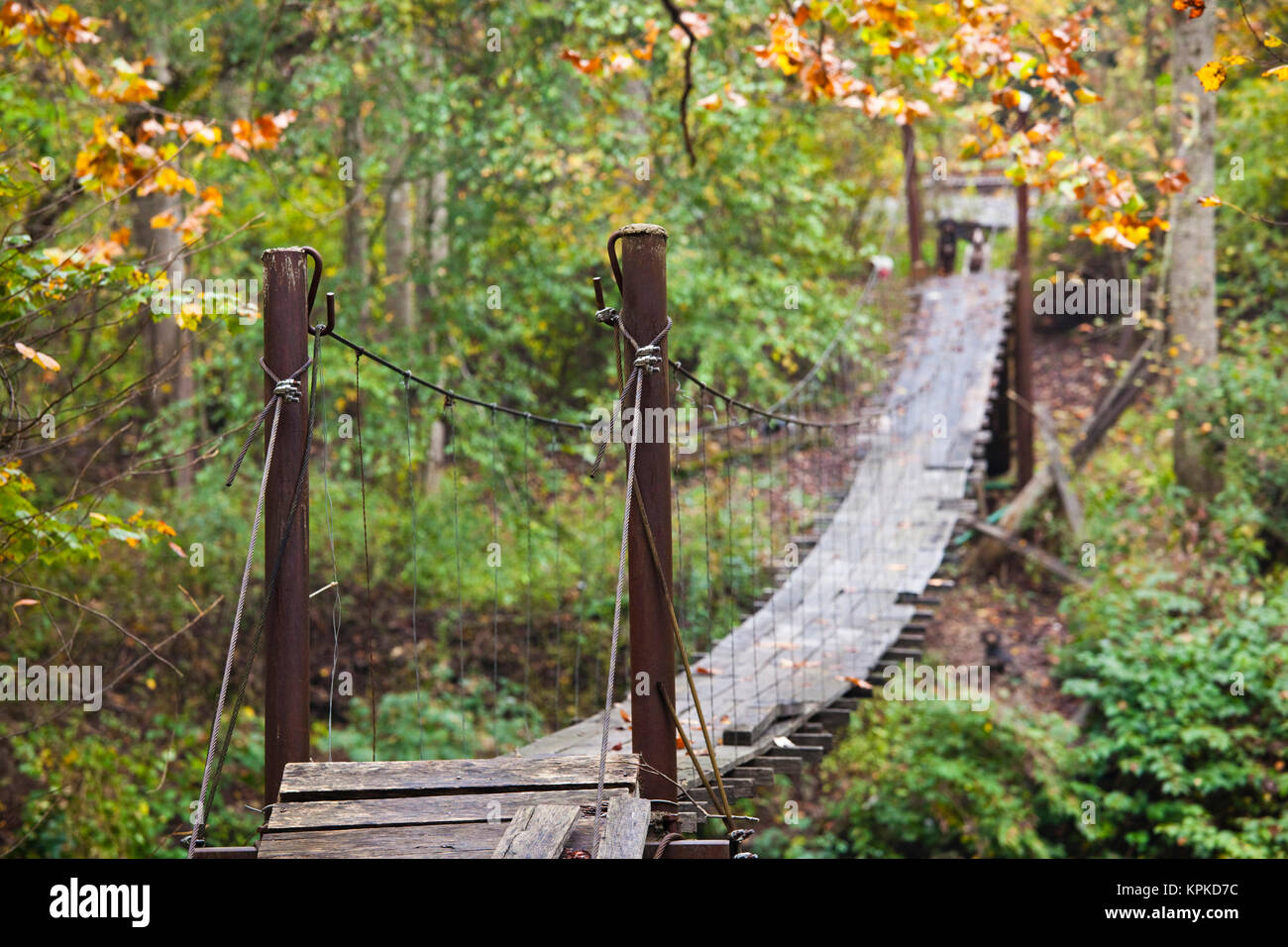 Small hanging bridge, National Coal Heritage Area, New Richmond, West ...