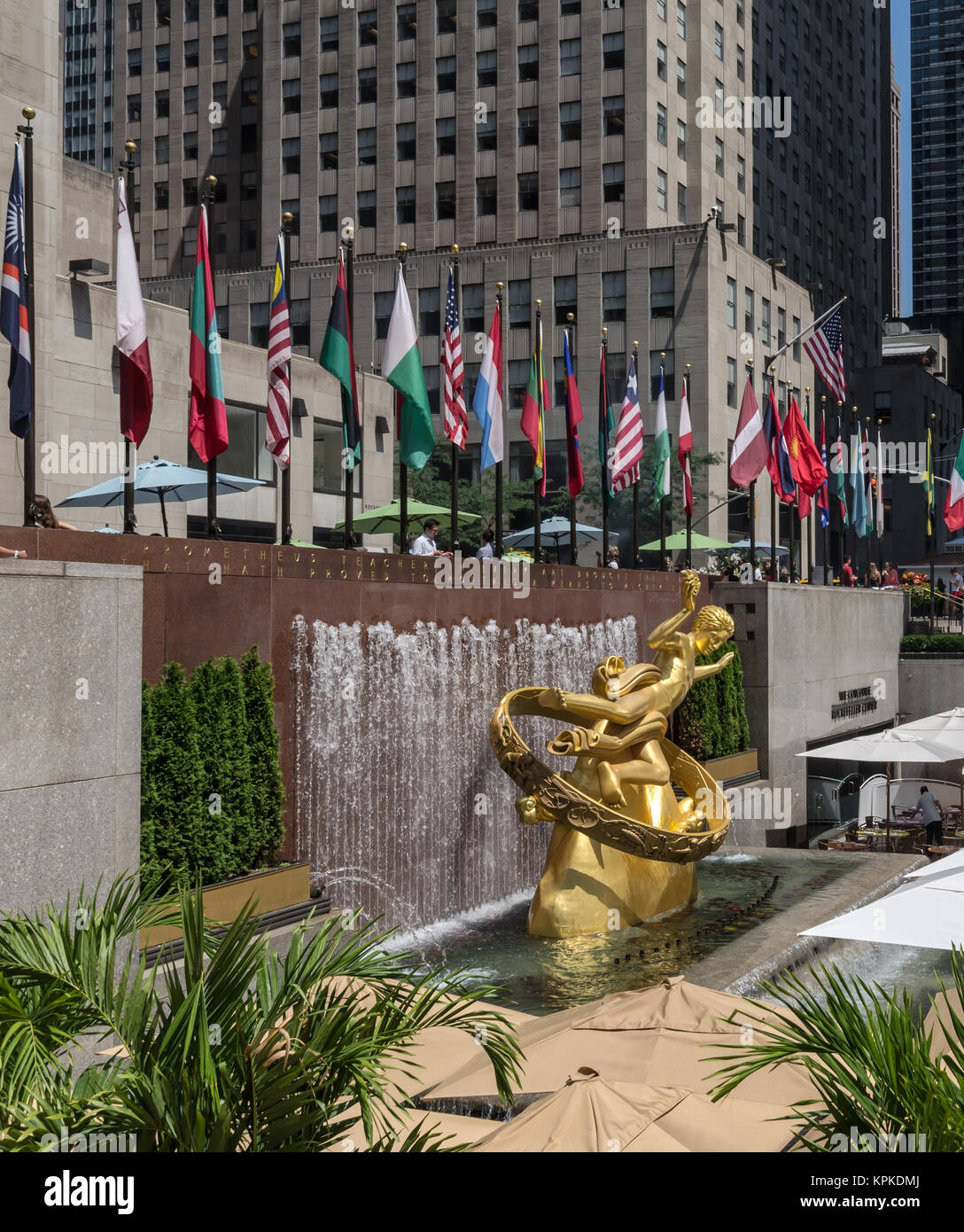 NEW YORK CITY - JULY 12: Prometheus Statue near Rockefeller Center on ...