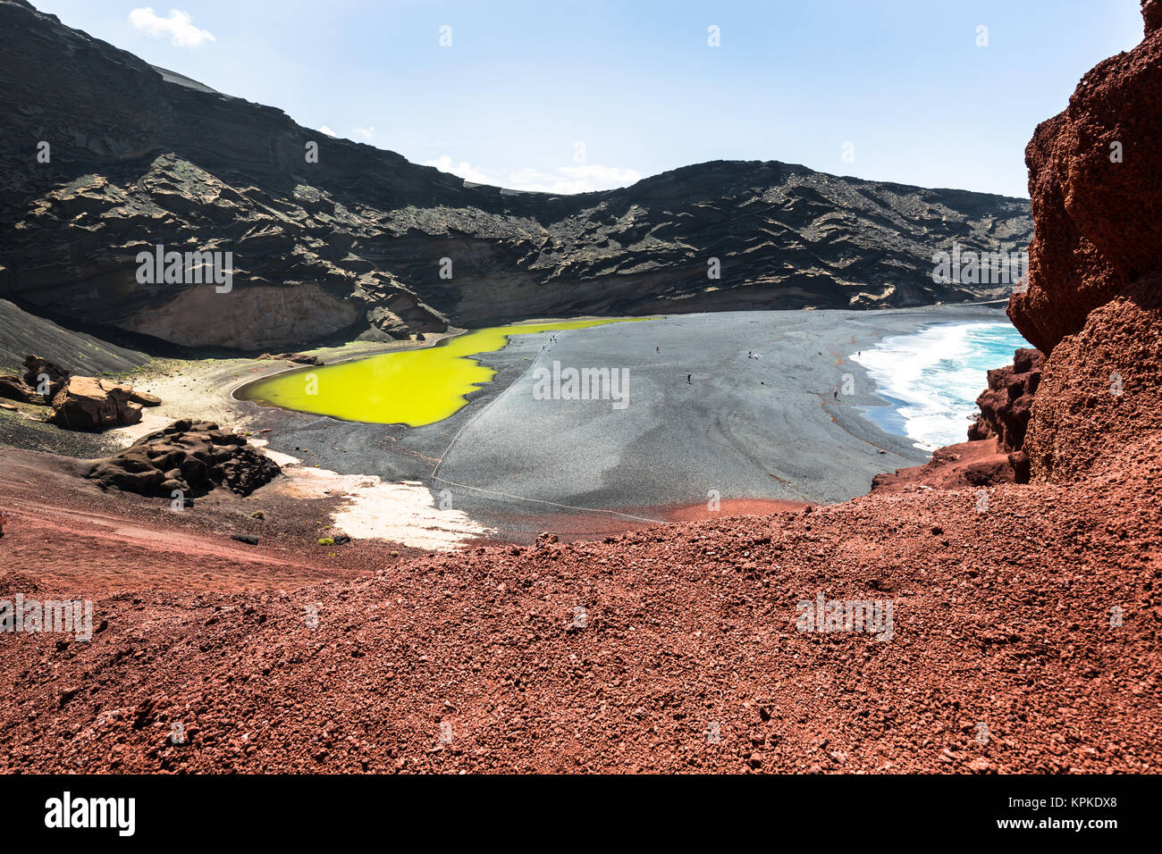 green lagoon at el golfo,lanzarote,canary islands Stock Photo - Alamy