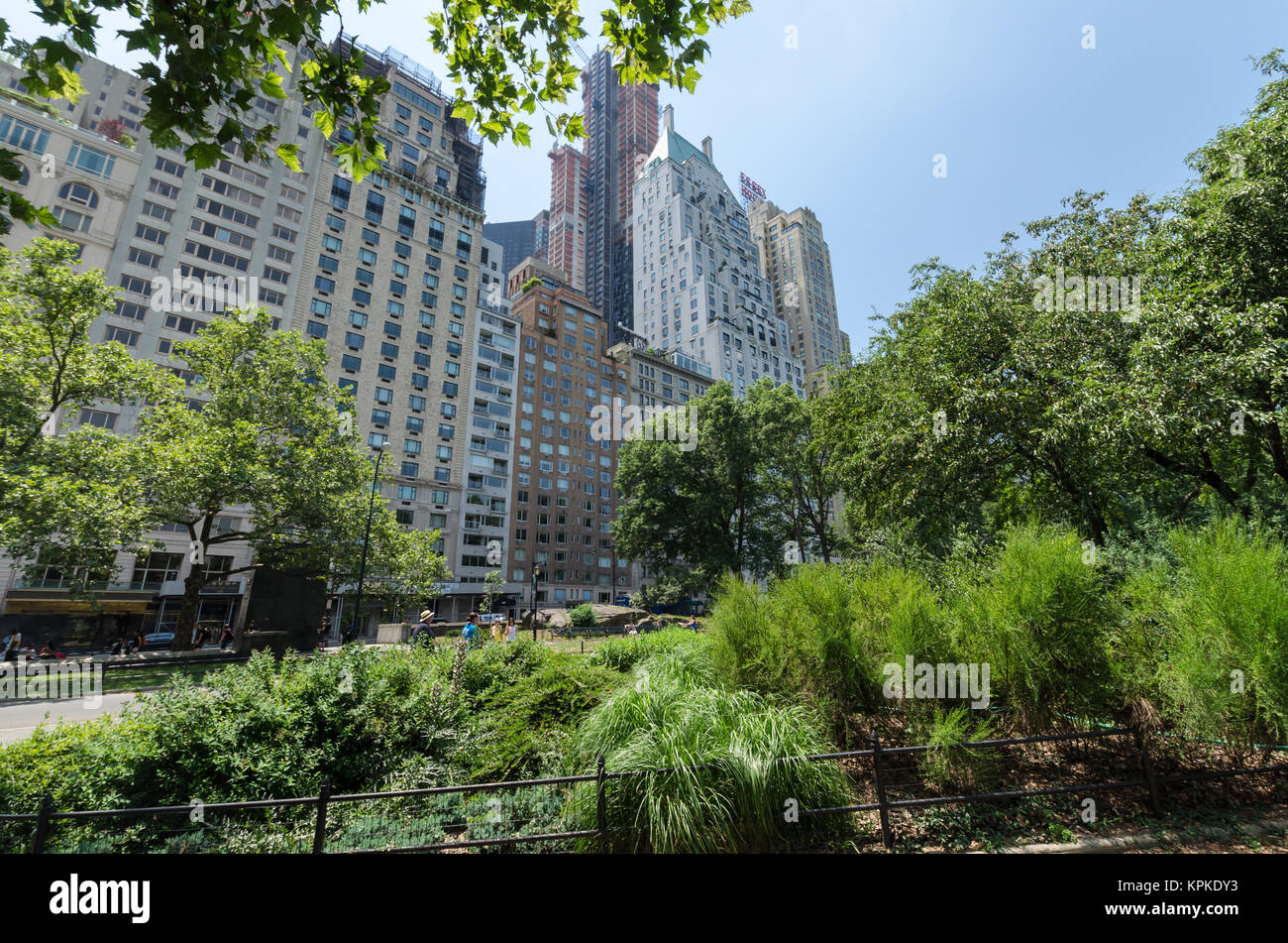 NEW YORK CITY - JULY 12: Skyscrapers of Central Park South on July 12 ...