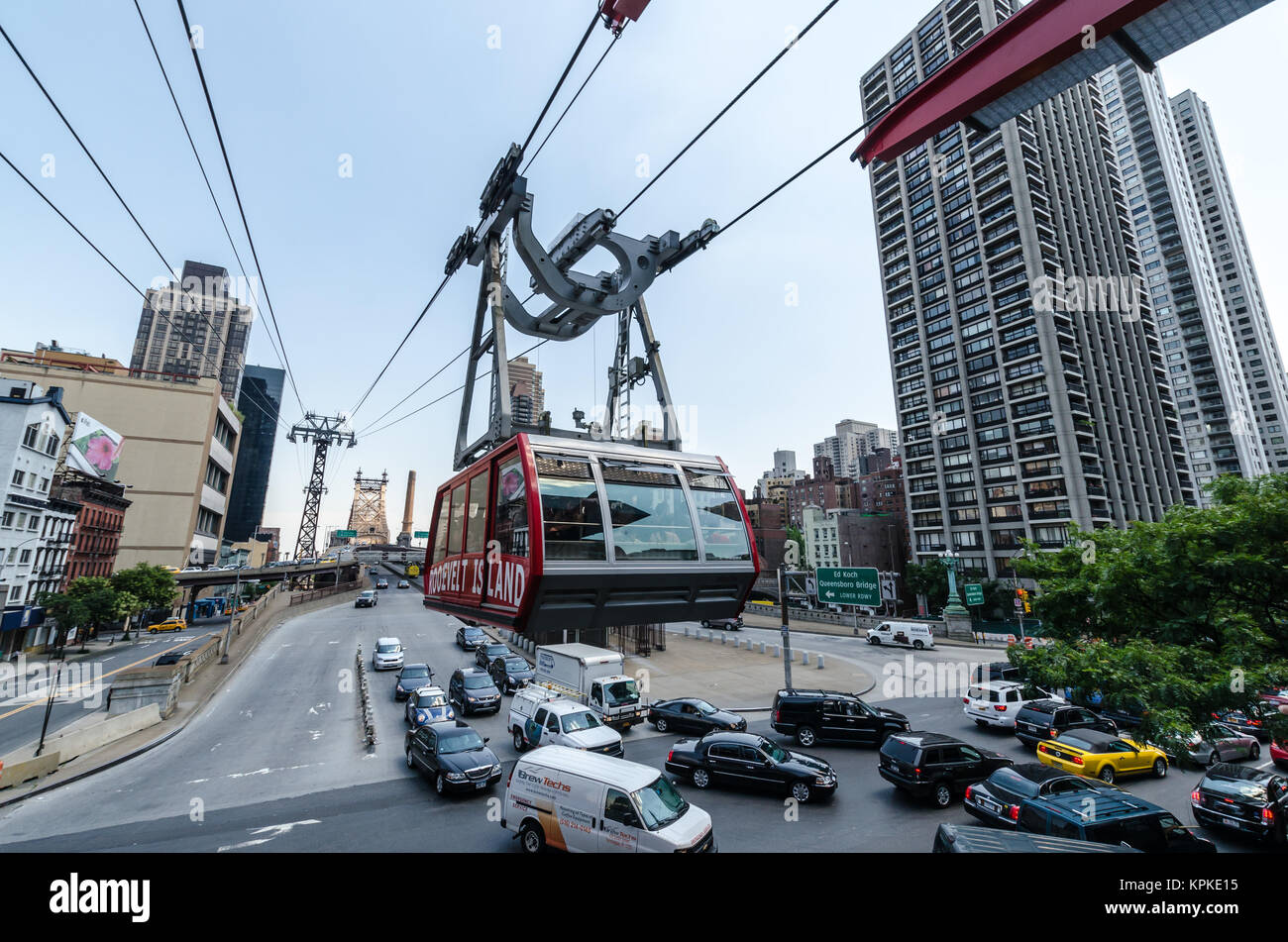 NEW YORK CITY - JULY 12: Tram car arrives at Manhattan station on July ...