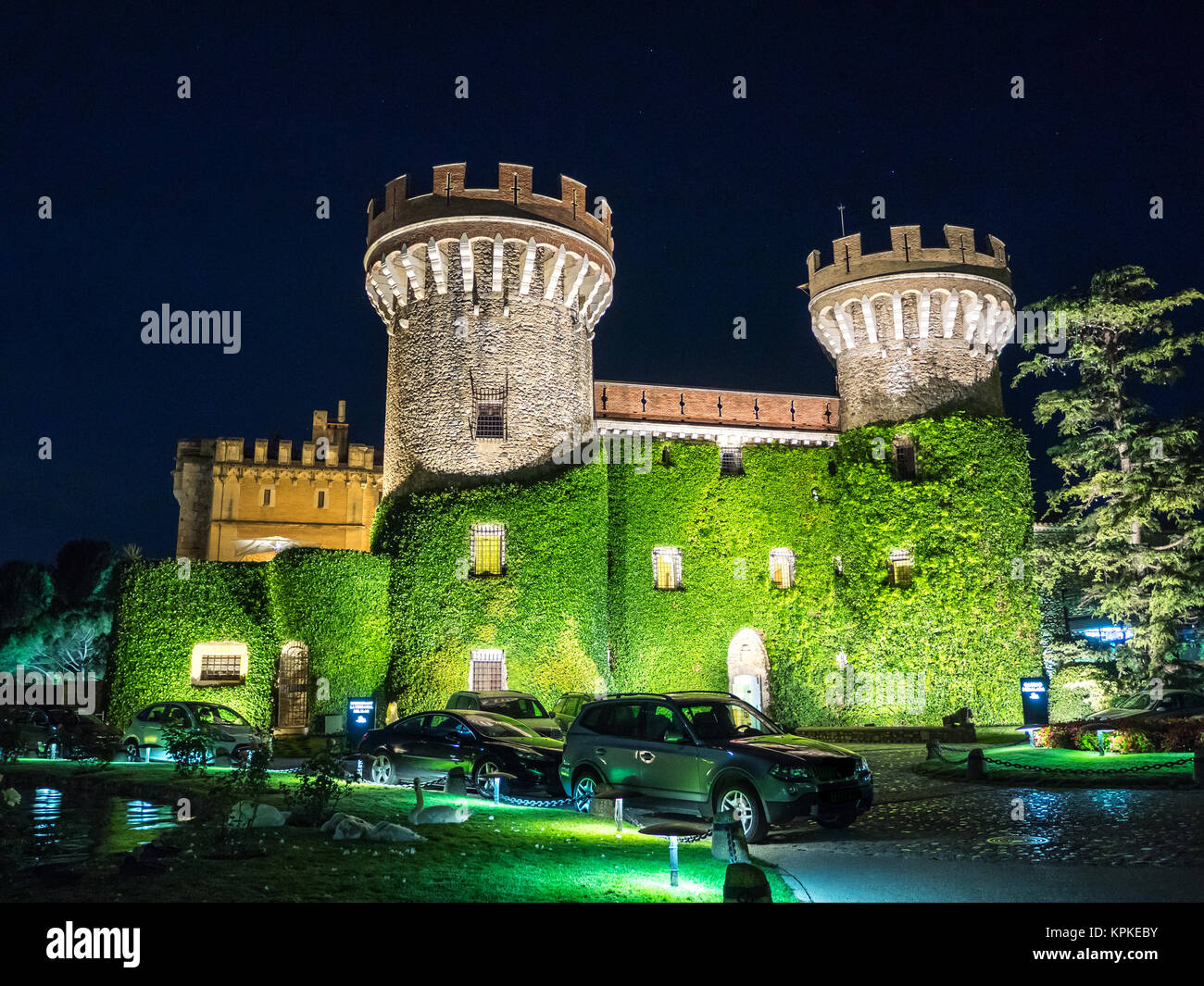 PERALADA, SPAIN - AUGUST 27, 2015 - The Peralada castle is located in ...
