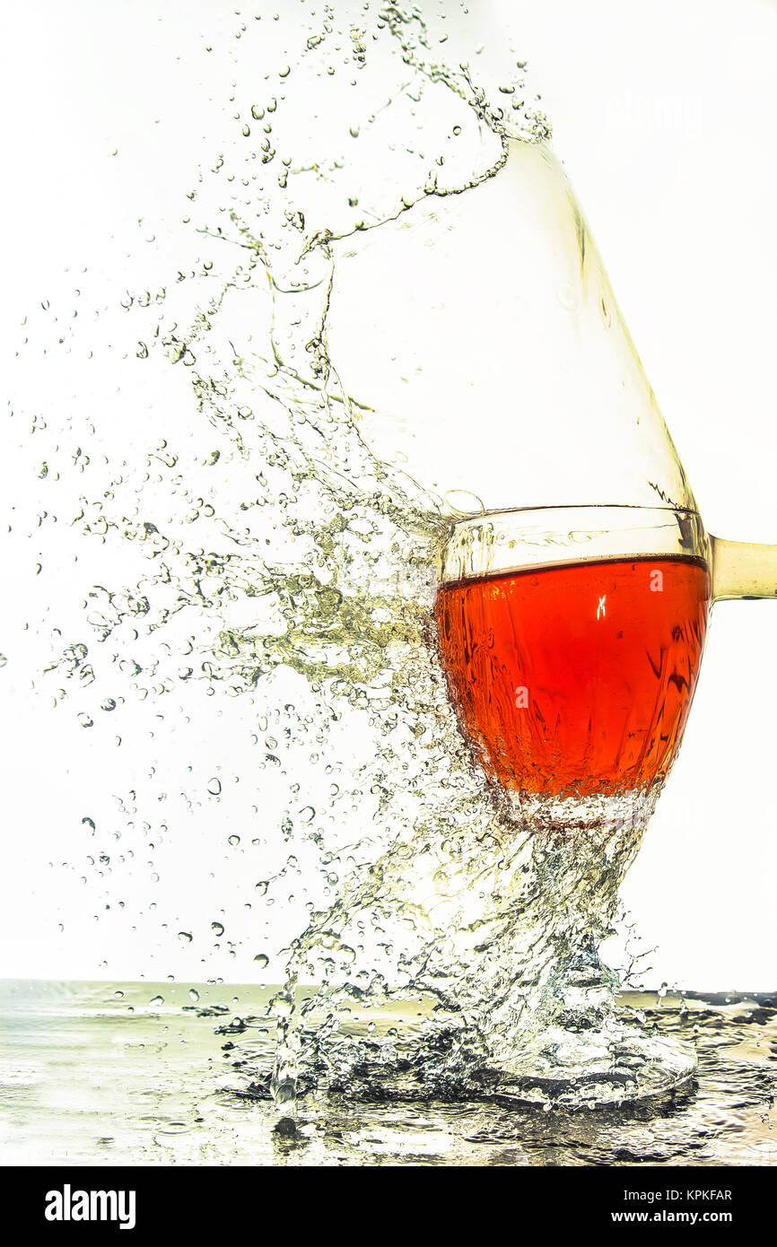 beverage glass in a water jet Stock Photo - Alamy