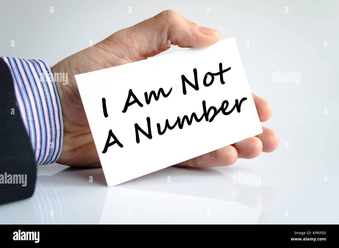 I am not a number text concept Stock Photo - Alamy