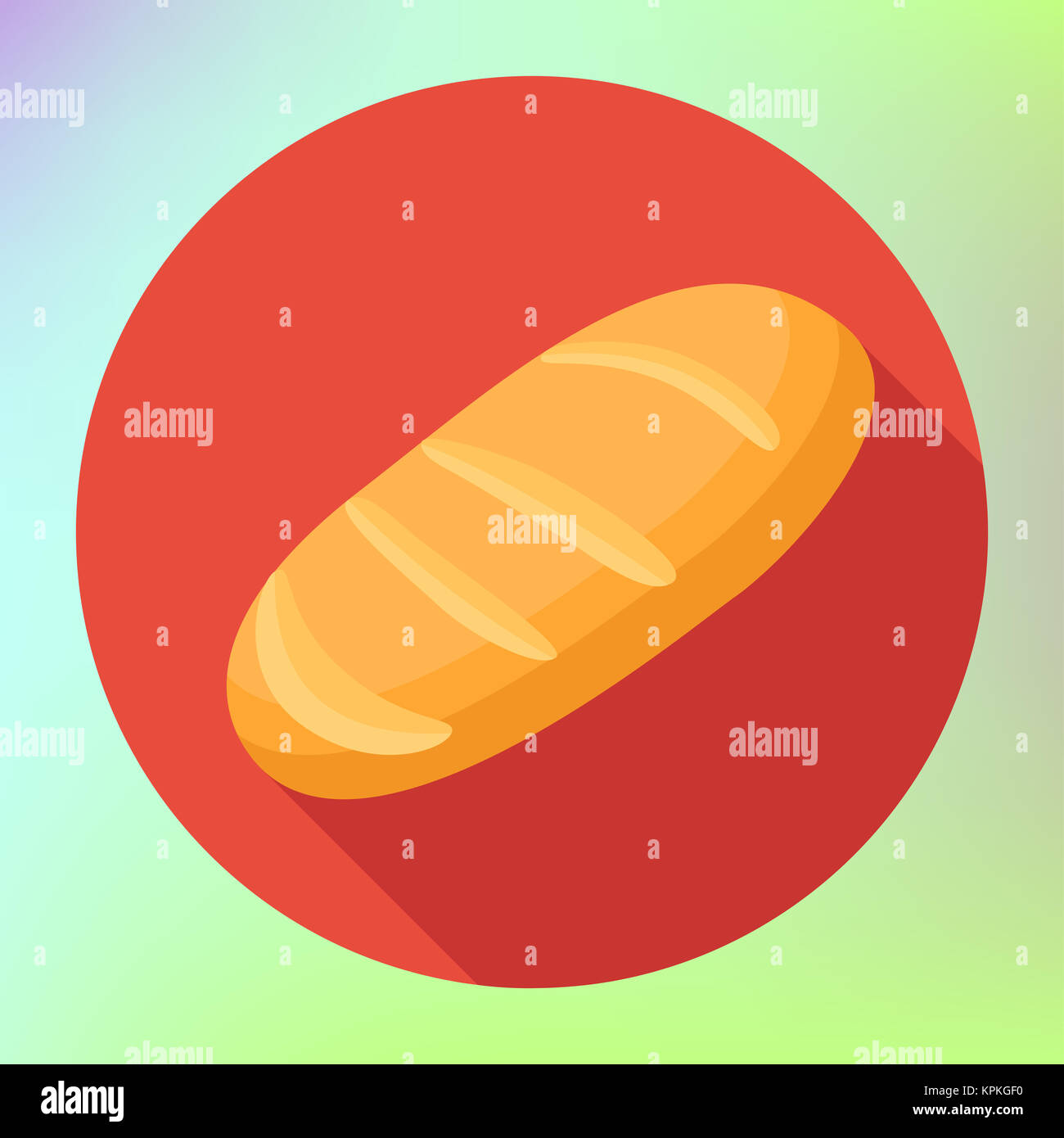 Loaf bread flat long shadow Stock Photo - Alamy