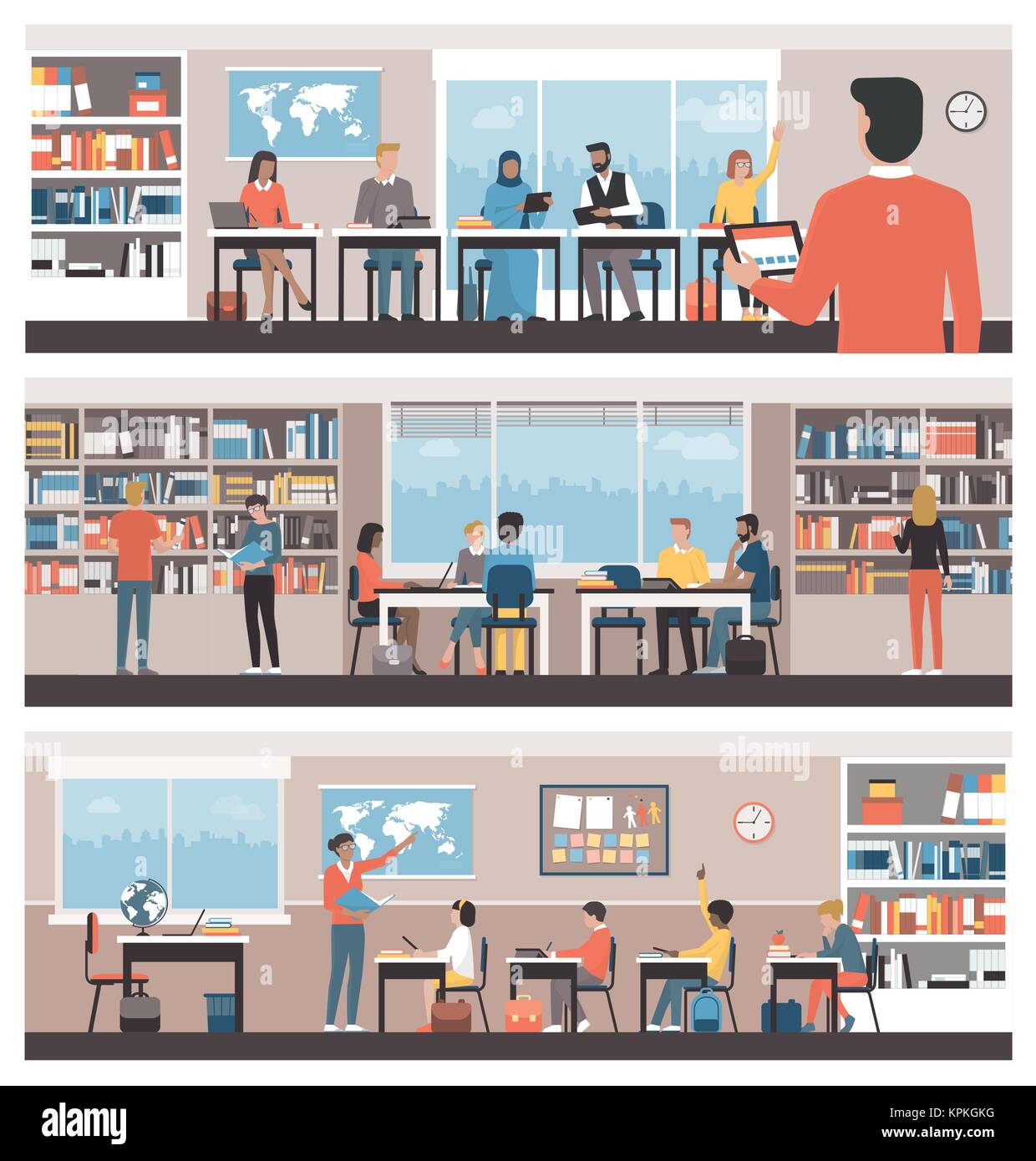 Kids library class Cut Out Stock Images & Pictures - Alamy