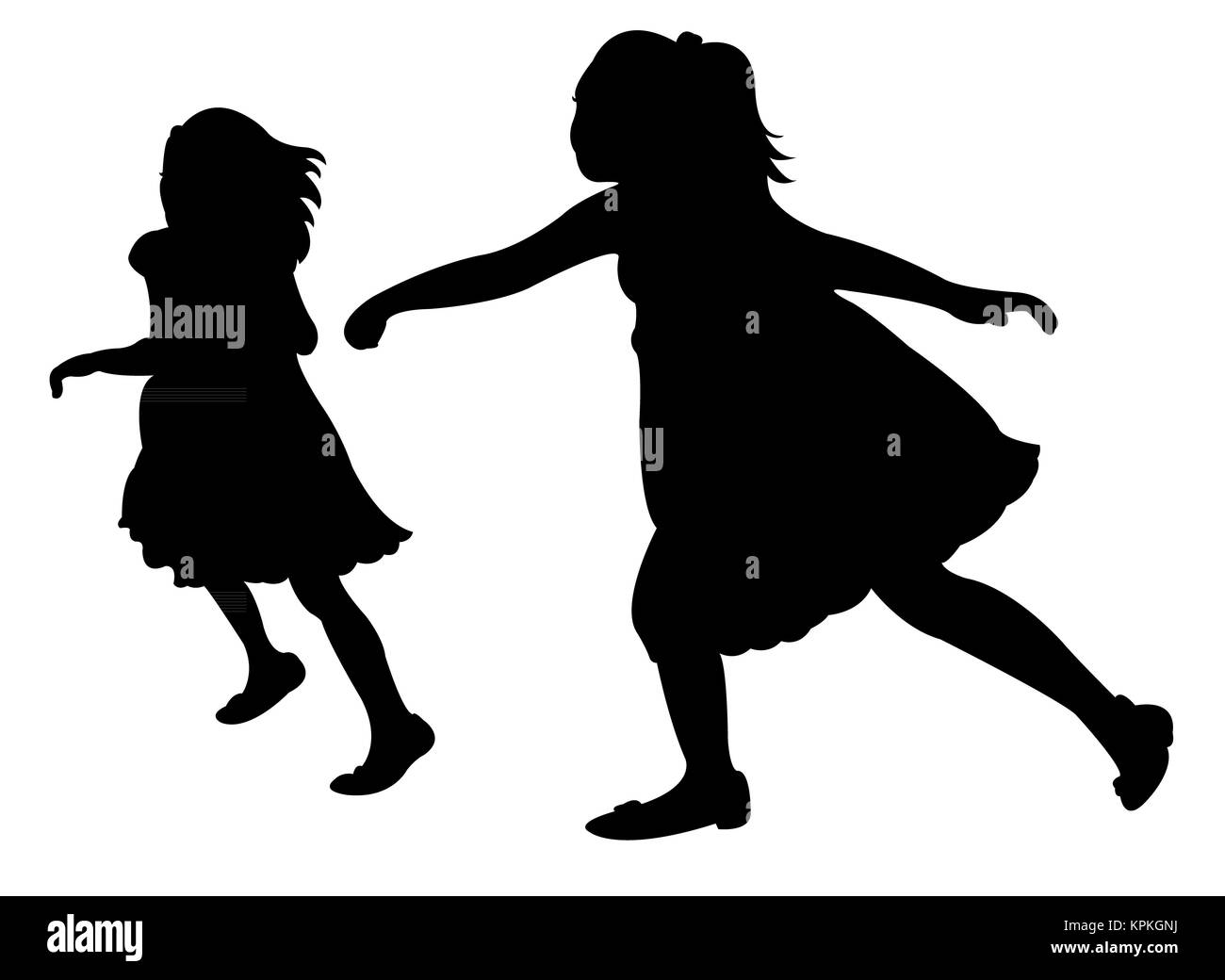 two running children on white background Stock Photo - Alamy