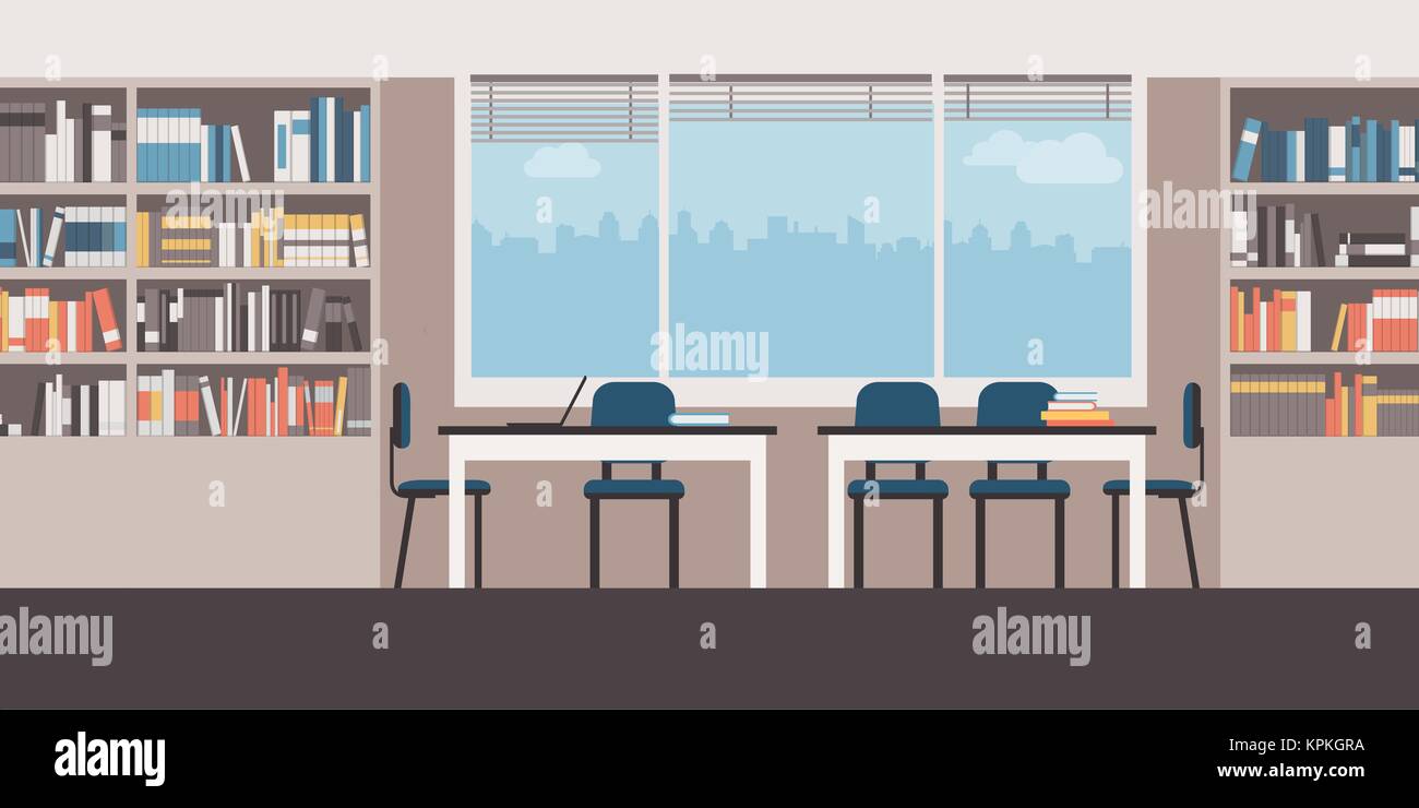 Interior modern library open Stock Vector Images - Alamy