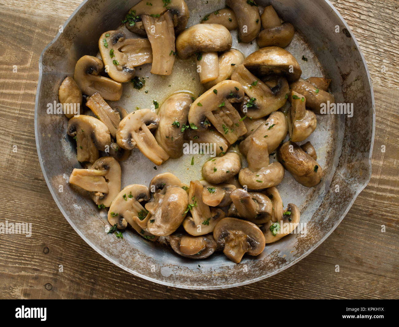 rustic sauteed mushrooms Stock Photo - Alamy