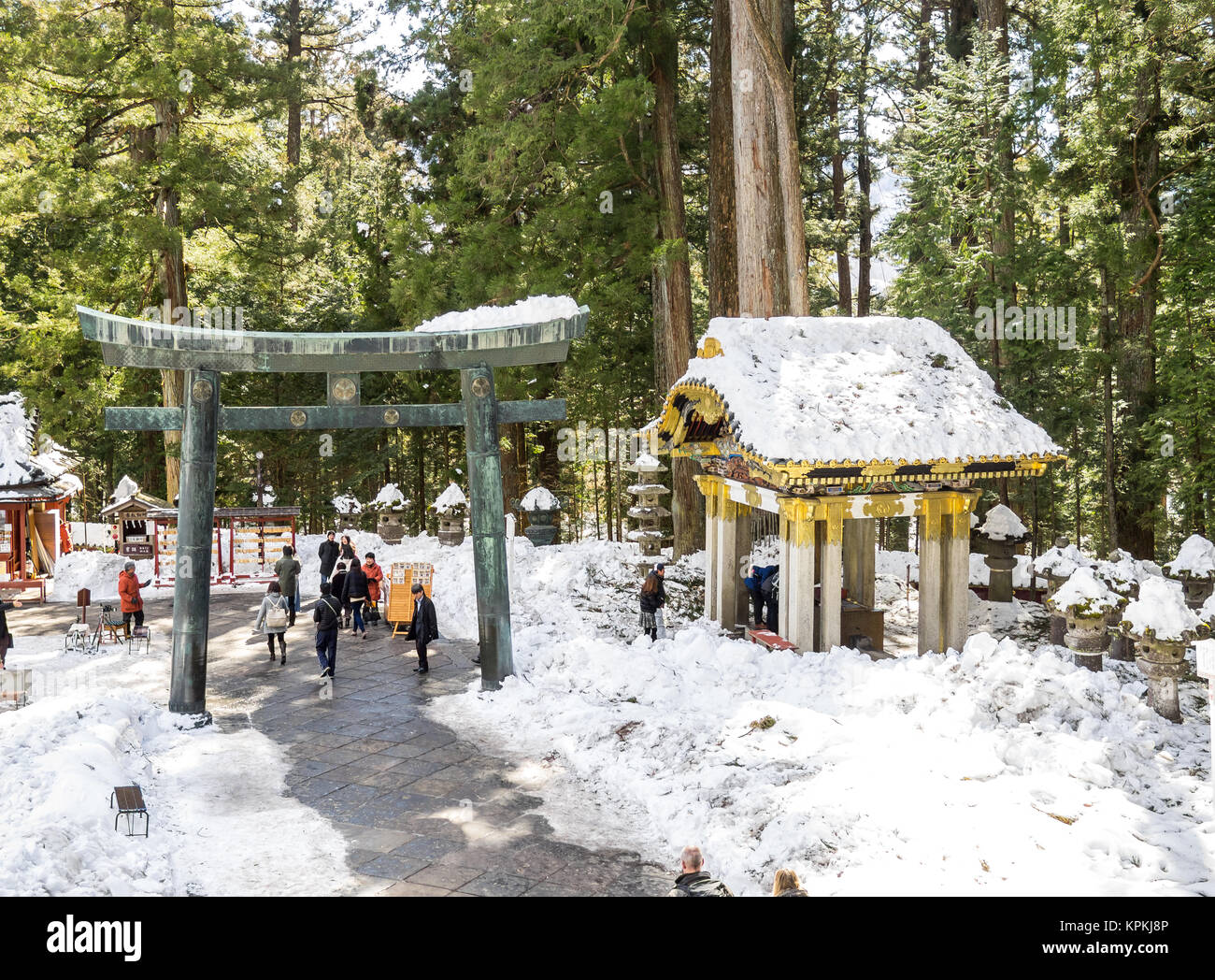 Nikko, Japan - February 22, 2014 - Winter in the Toshogu shrine in ...