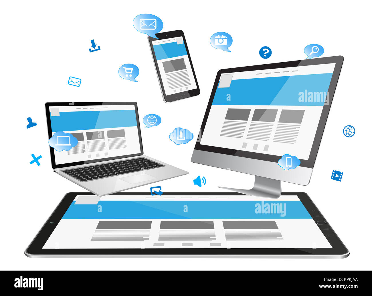 Modern digital tech device collection Stock Photo - Alamy