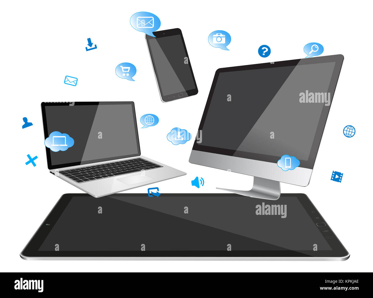 Modern digital tech device collection Stock Photo - Alamy