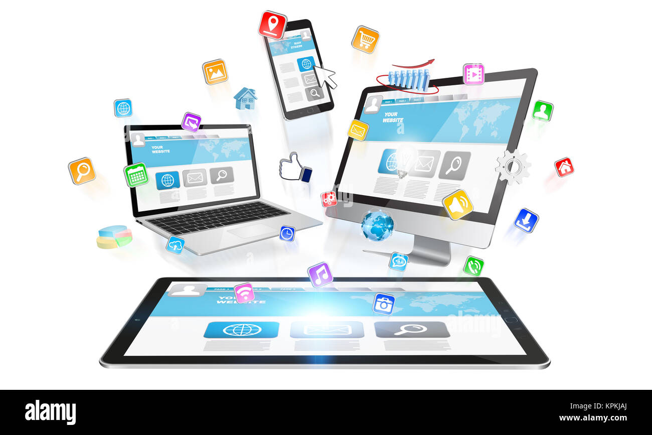 Modern digital tech device collection Stock Photo - Alamy