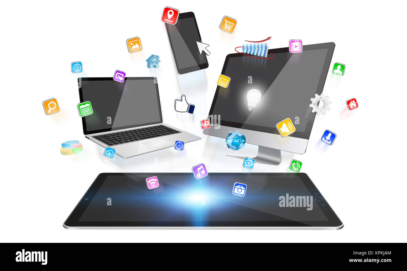 Modern digital tech device collection Stock Photo - Alamy