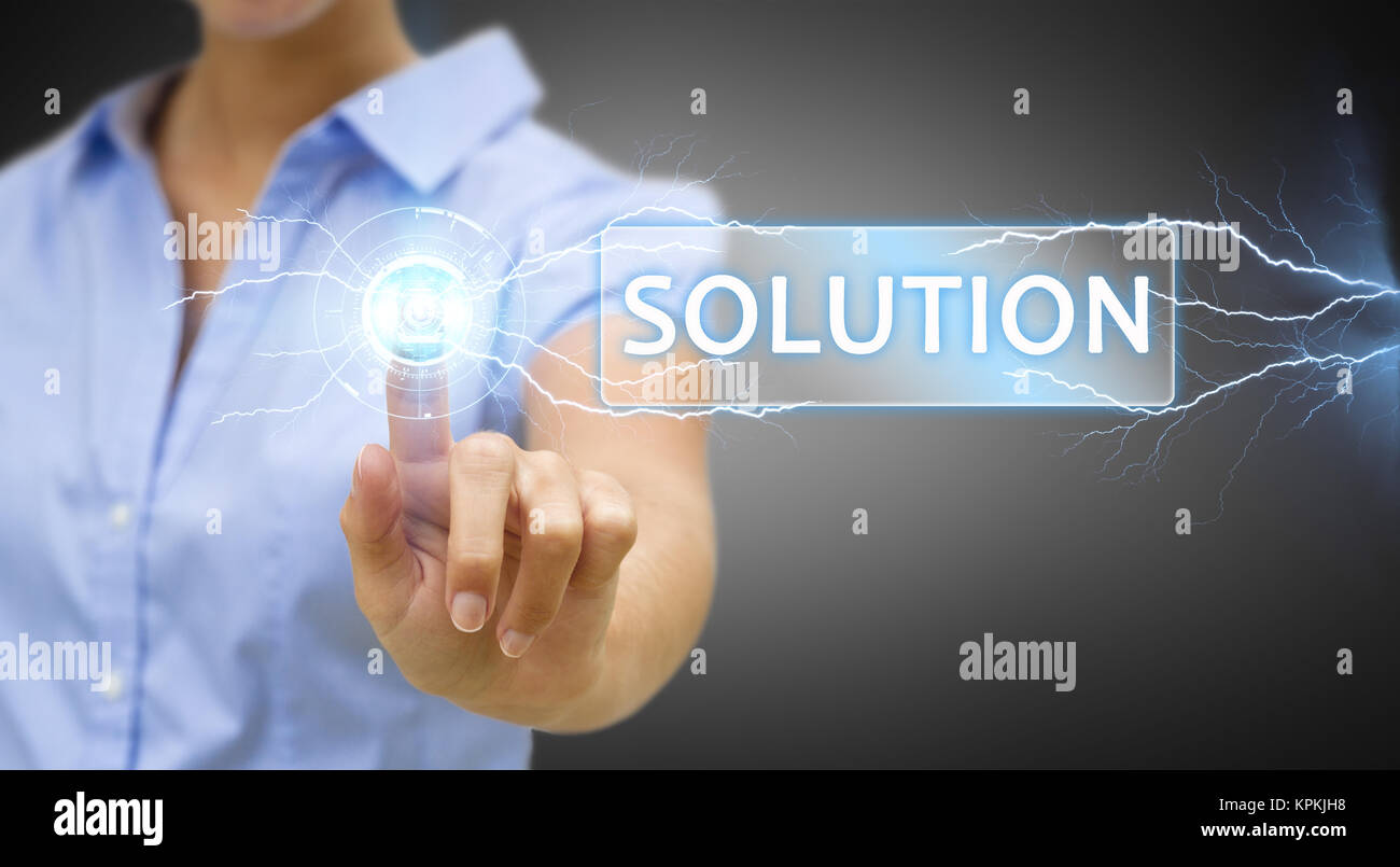 Businesswoman in his office using tactile interface Stock Photo - Alamy