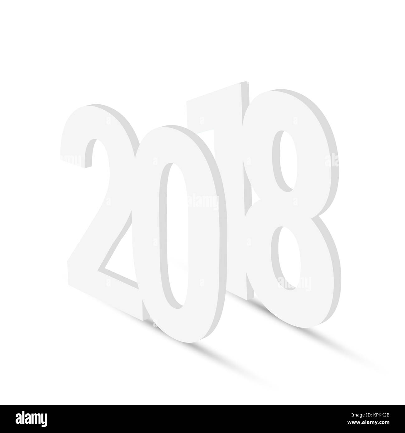 2018 Blank White 3D Figures. Happy New Year 2018 Greeting Card Design ...
