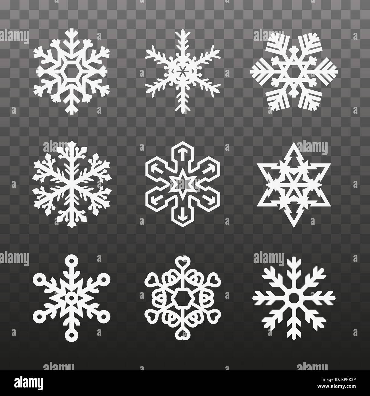Several Different Types of Snowflakes. Snowflakes of Different Shapes ...
