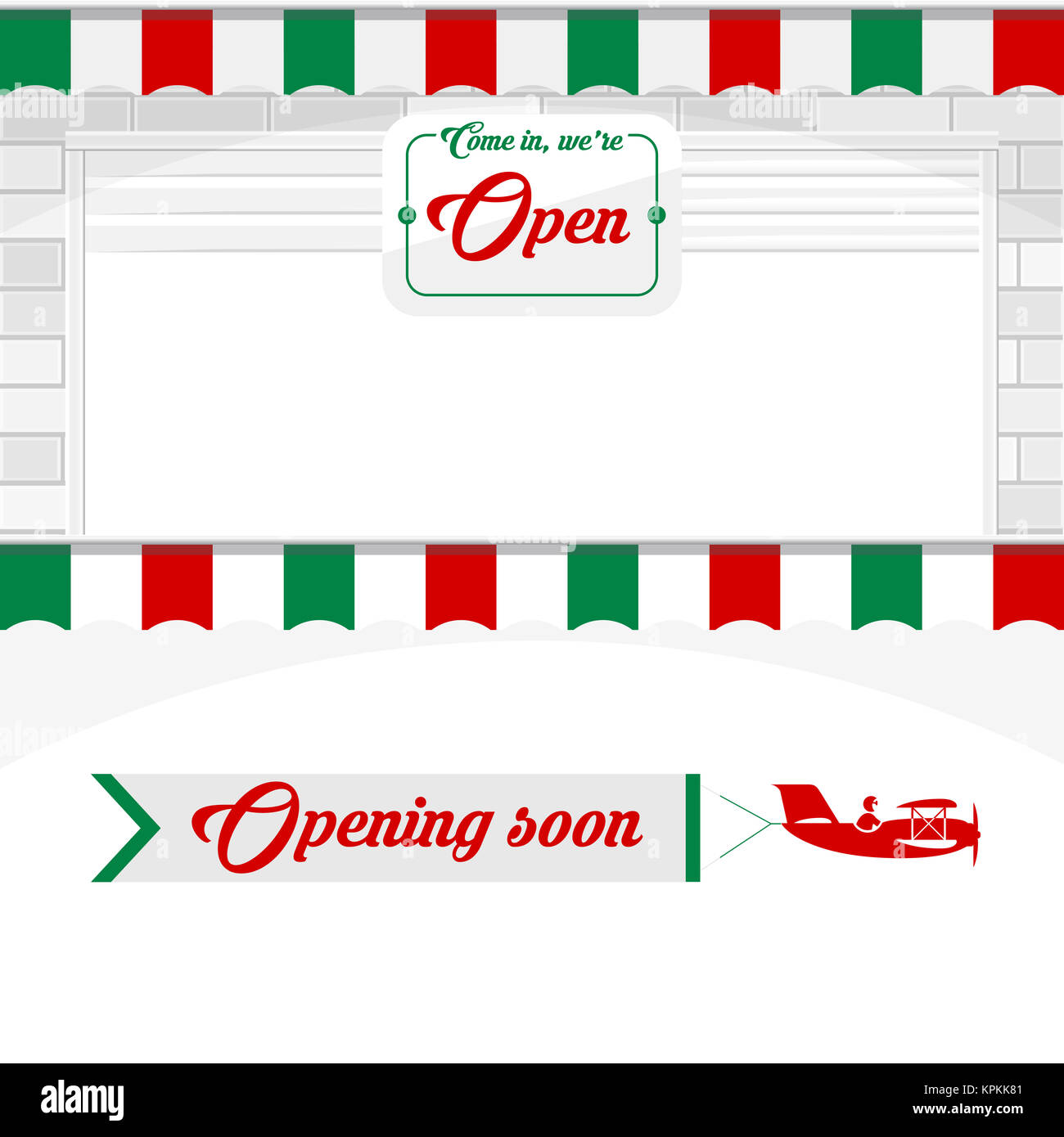 Italian Cafe, Pizzeria, Market Store Design Elements Stock Photo - Alamy