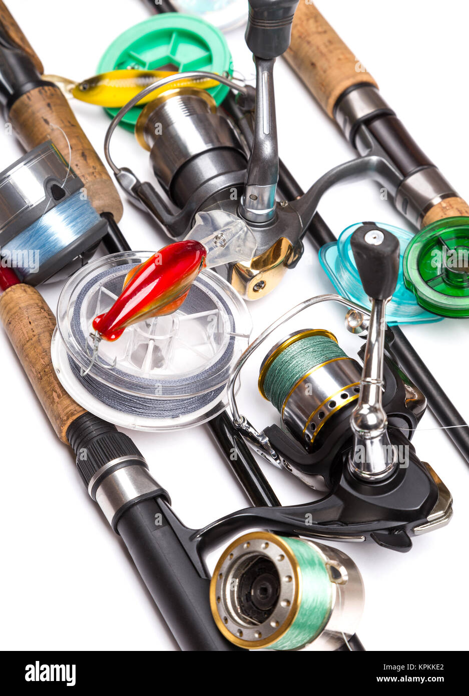 composition from different fishing tackles Stock Photo - Alamy