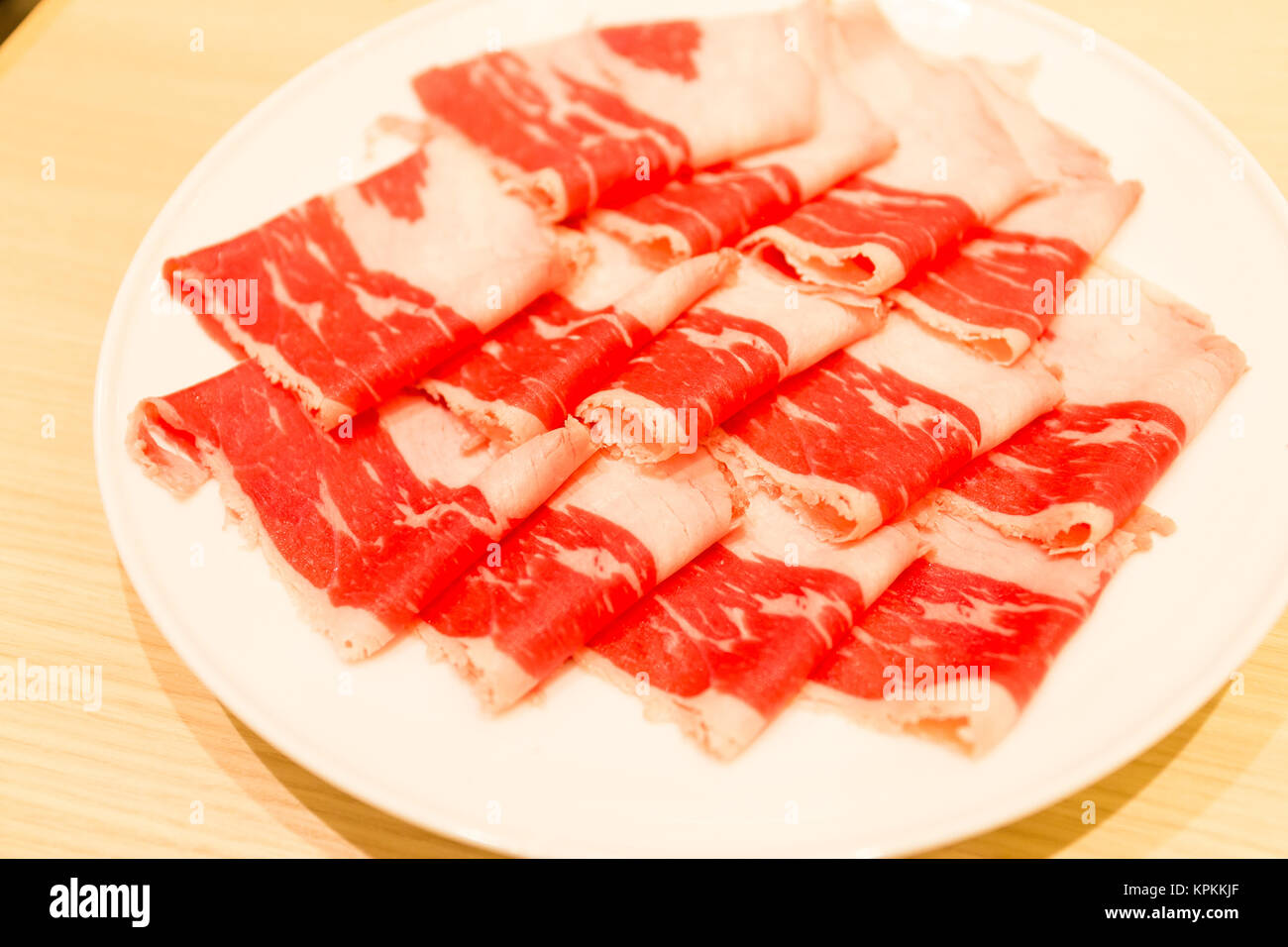 Sliced of beef for hot pot Stock Photo - Alamy