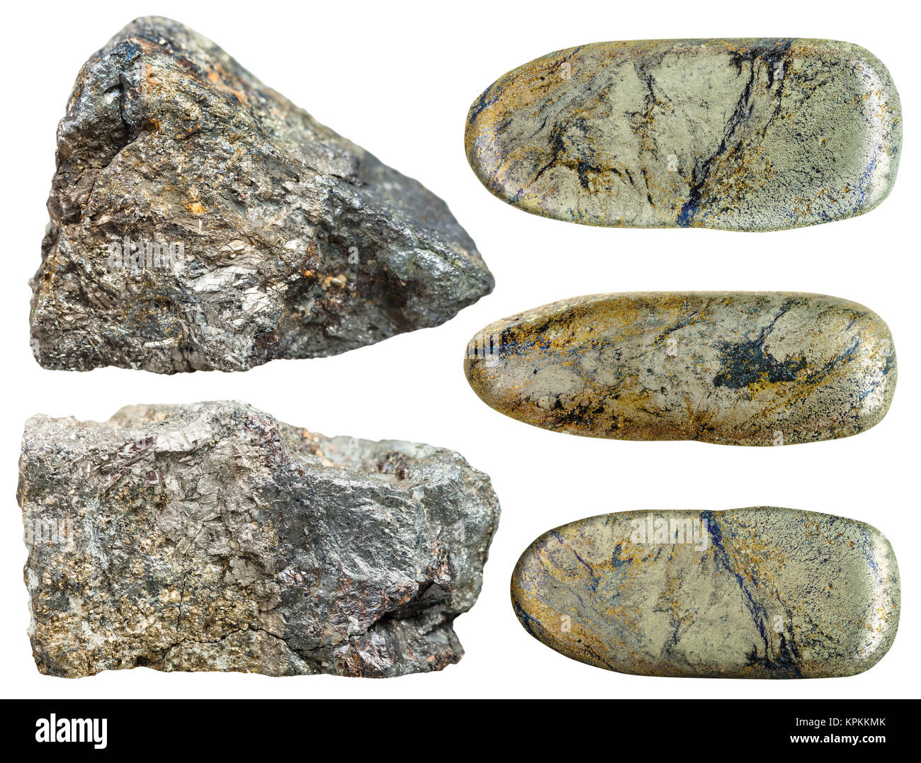 set of Arsenopyrite polished and rock stones Stock Photo - Alamy