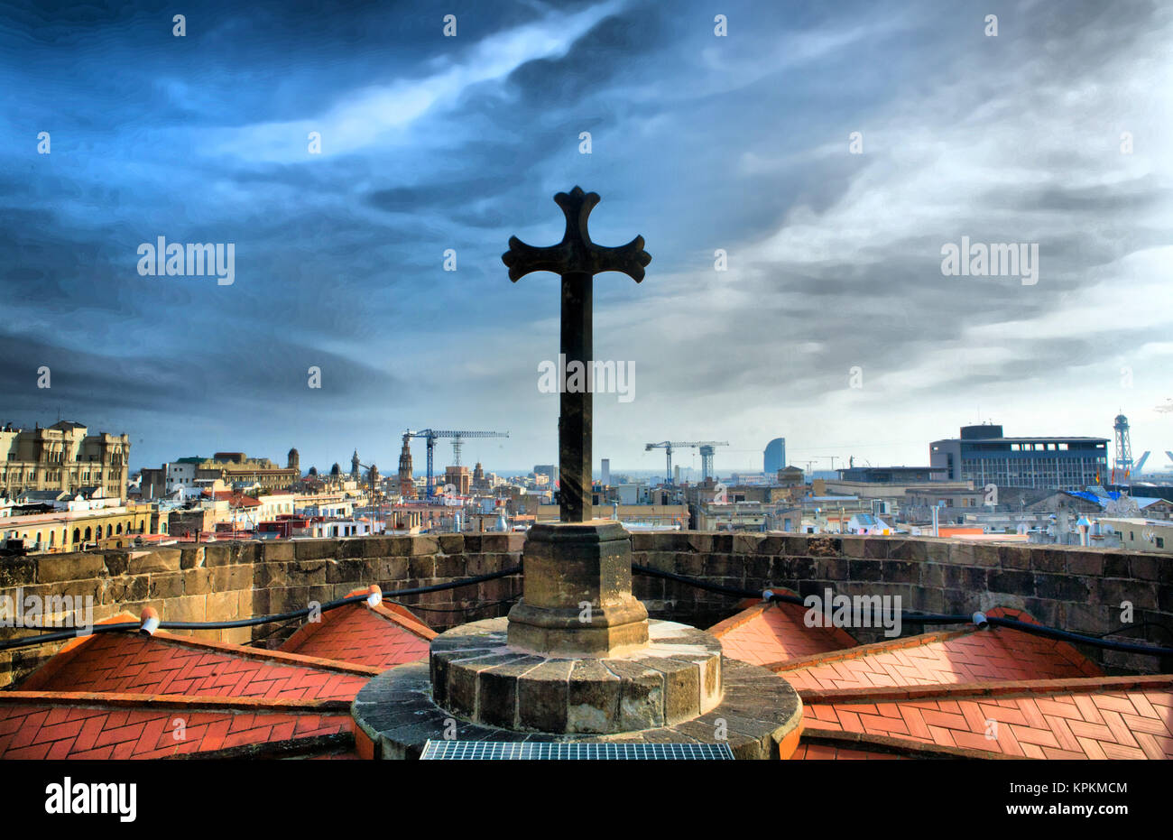 Cross over the city Stock Photo - Alamy