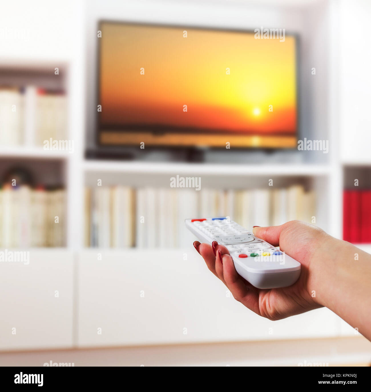 Changing Channel on TV Stock Photo - Alamy