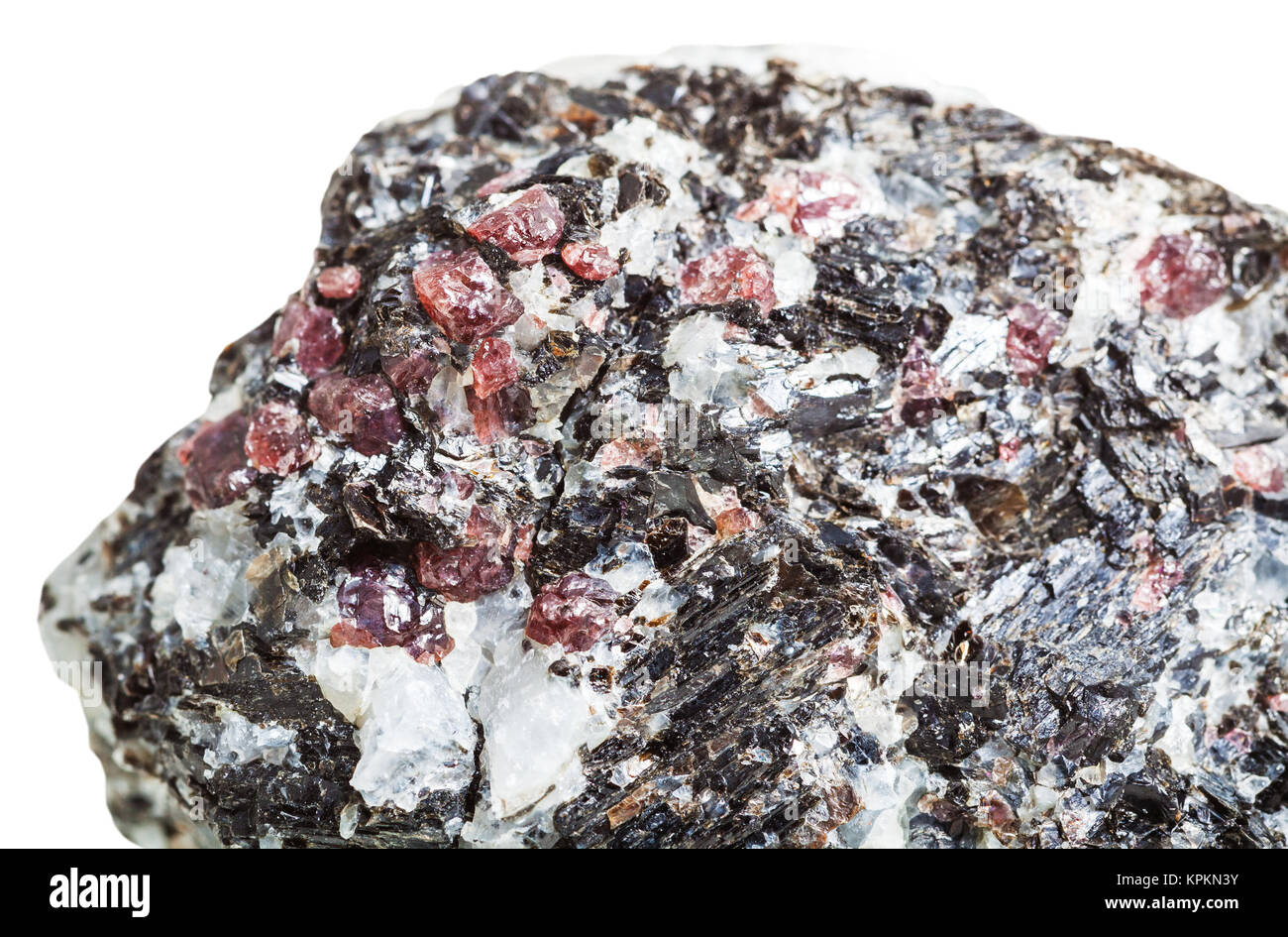 Corundum crystals in stone close up isolated Stock Photo - Alamy