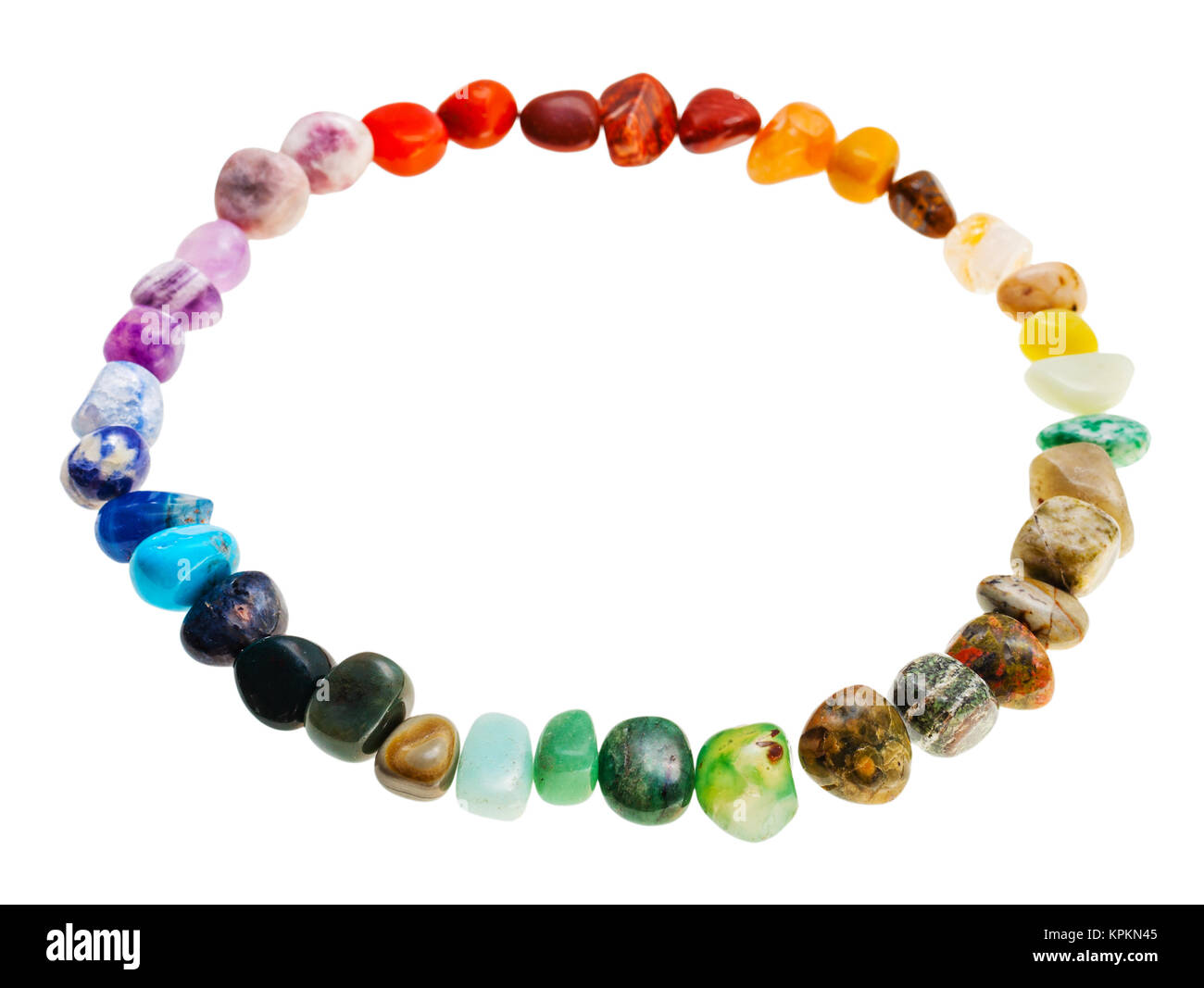 circumference from mineral tumbled gem stones Stock Photo - Alamy
