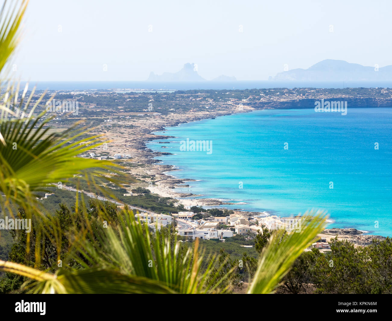 View of the Es Calo village and its beaches from the El Mirador ...