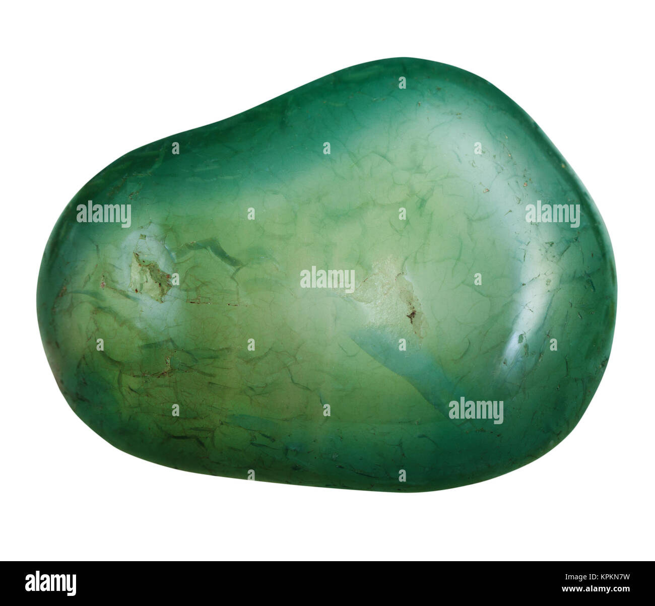 tumbled green agate mineral gemstone Stock Photo - Alamy