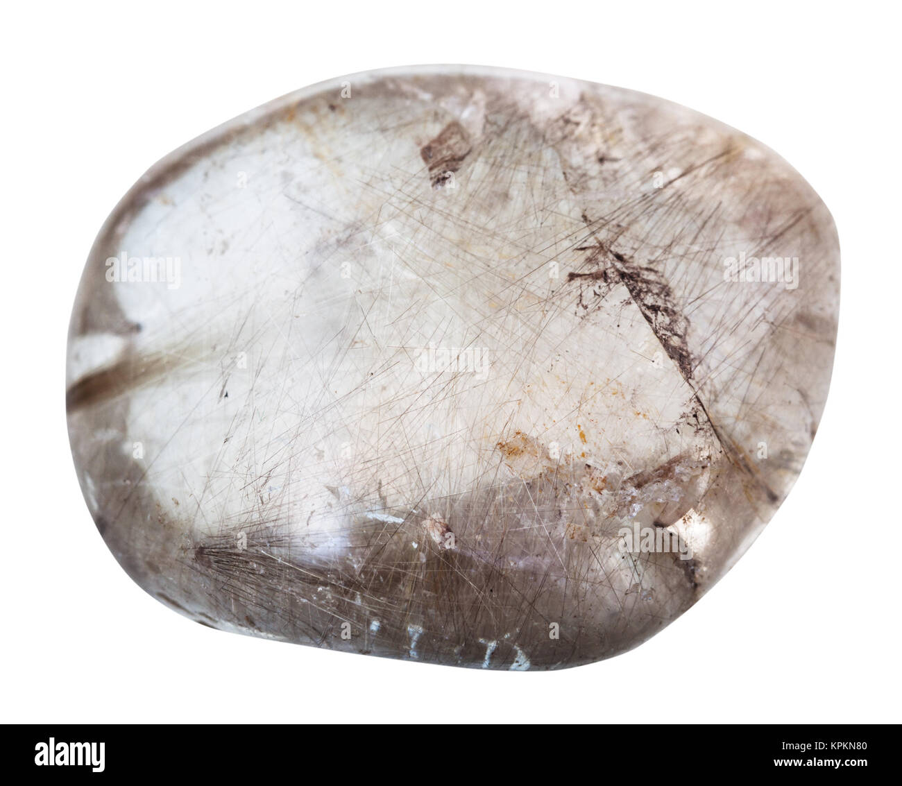 tumbled Rutilated quartz mineral gemstone isolated Stock Photo - Alamy