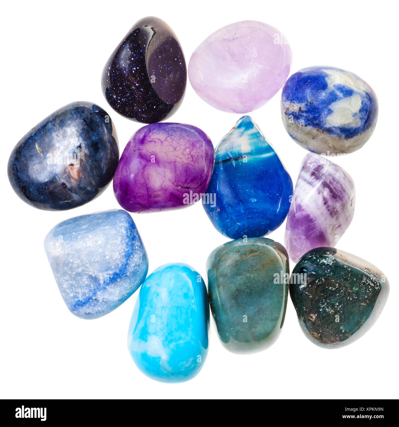 pile of blue and violet natural mineral gemstones Stock Photo - Alamy