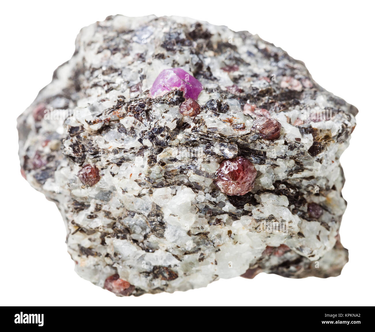 mineral stone with Corundum crystals isolated Stock Photo - Alamy